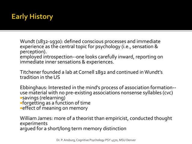 What is cog psych and history of | PPT