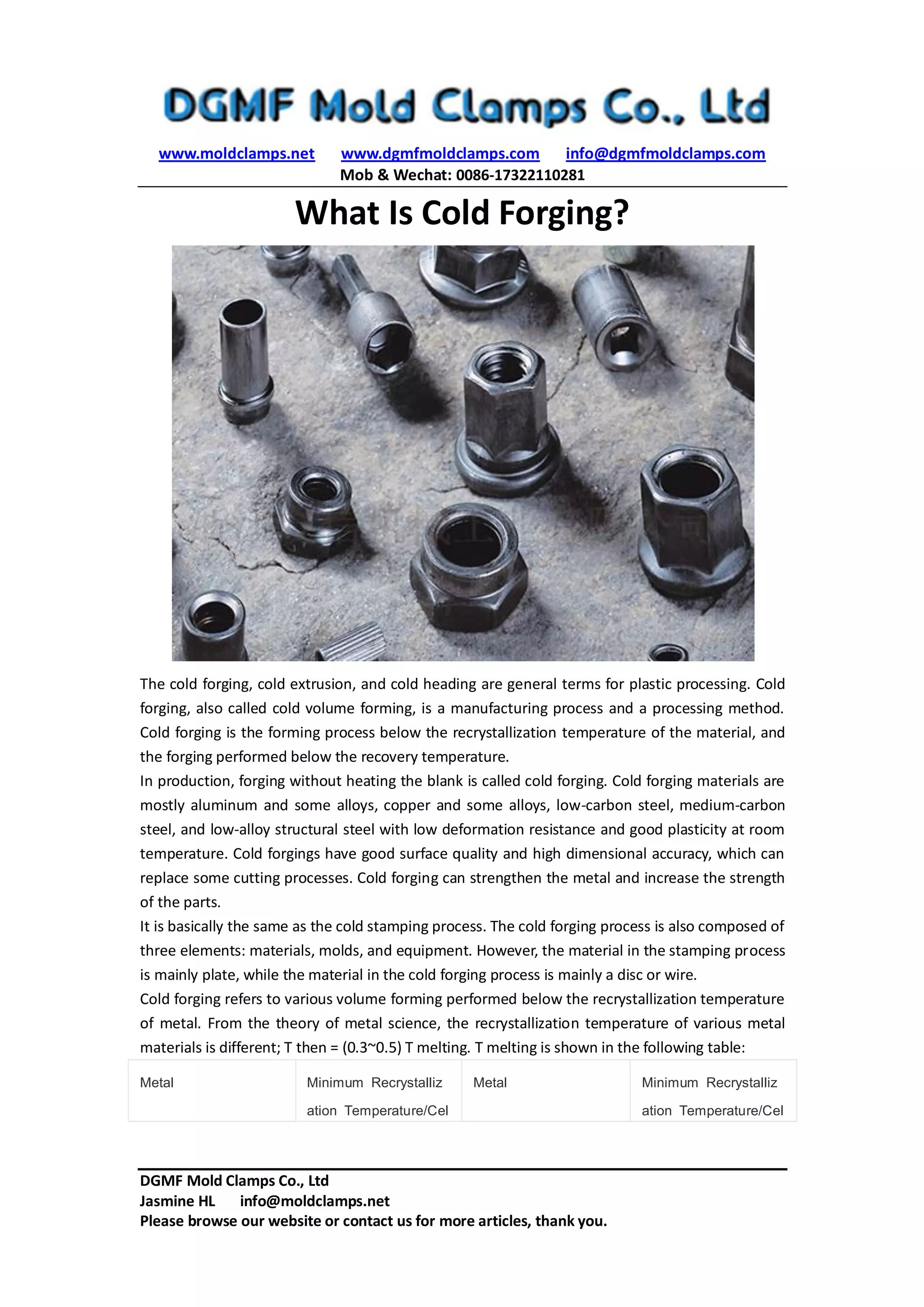 What is cold forging? | PDF