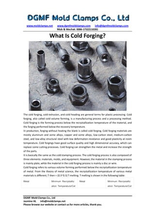What is cold forging? | PDF
