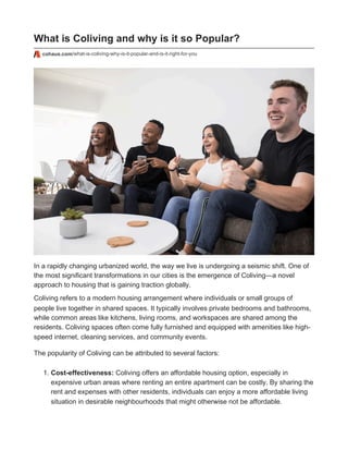 What is Coliving and why is it so Popular | PDF