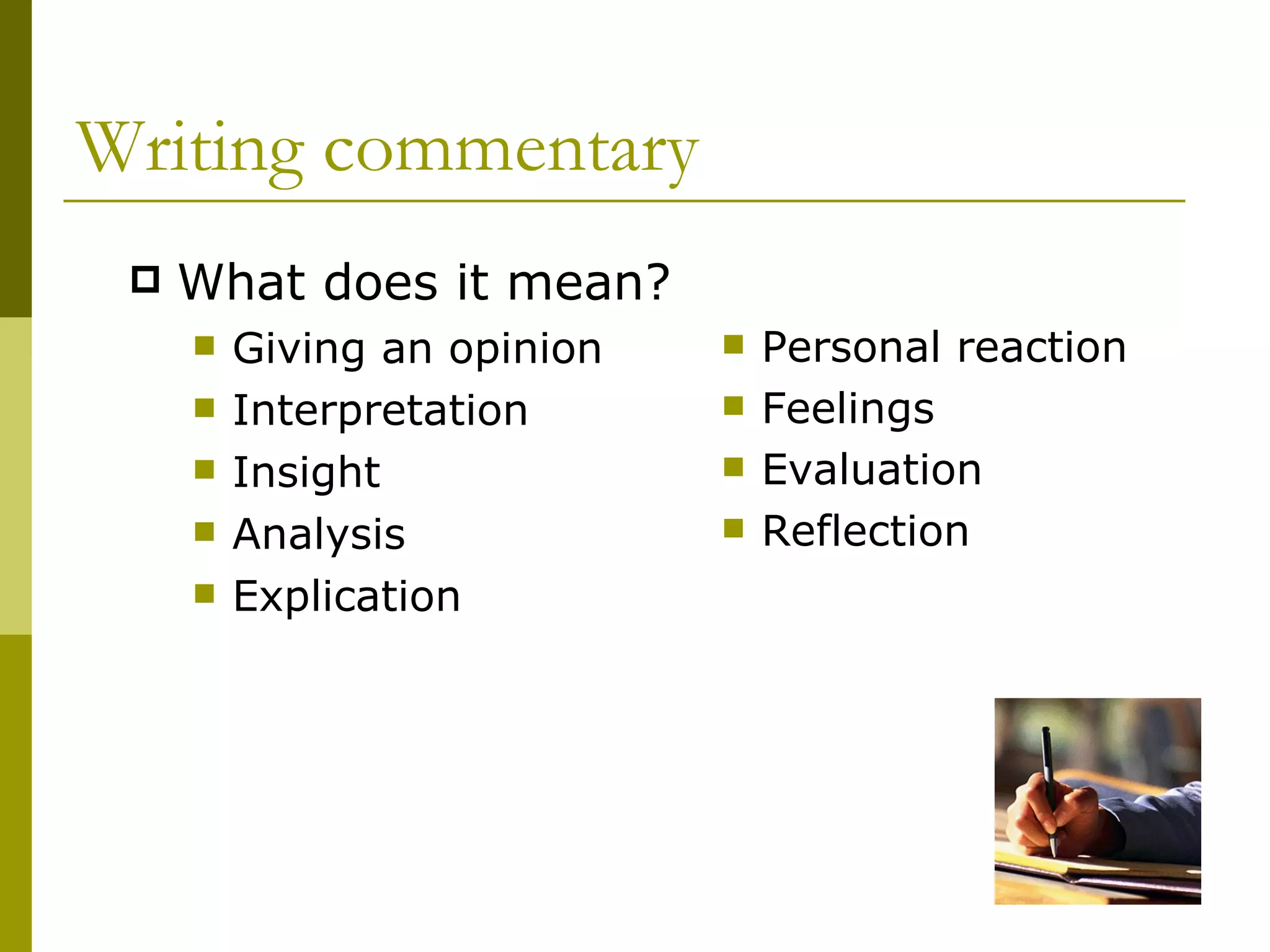 What Is Commentary? | PPT