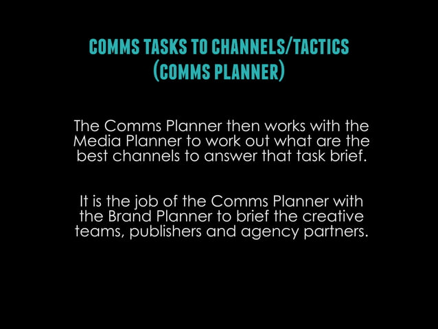 What is Comms Planning?