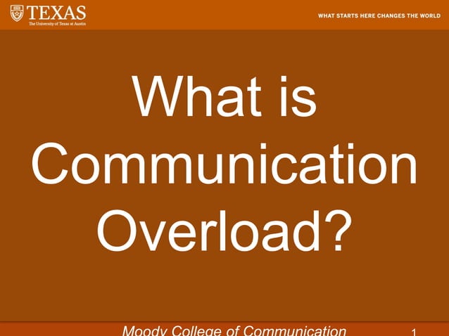 What is communication overload 2017 | PPT
