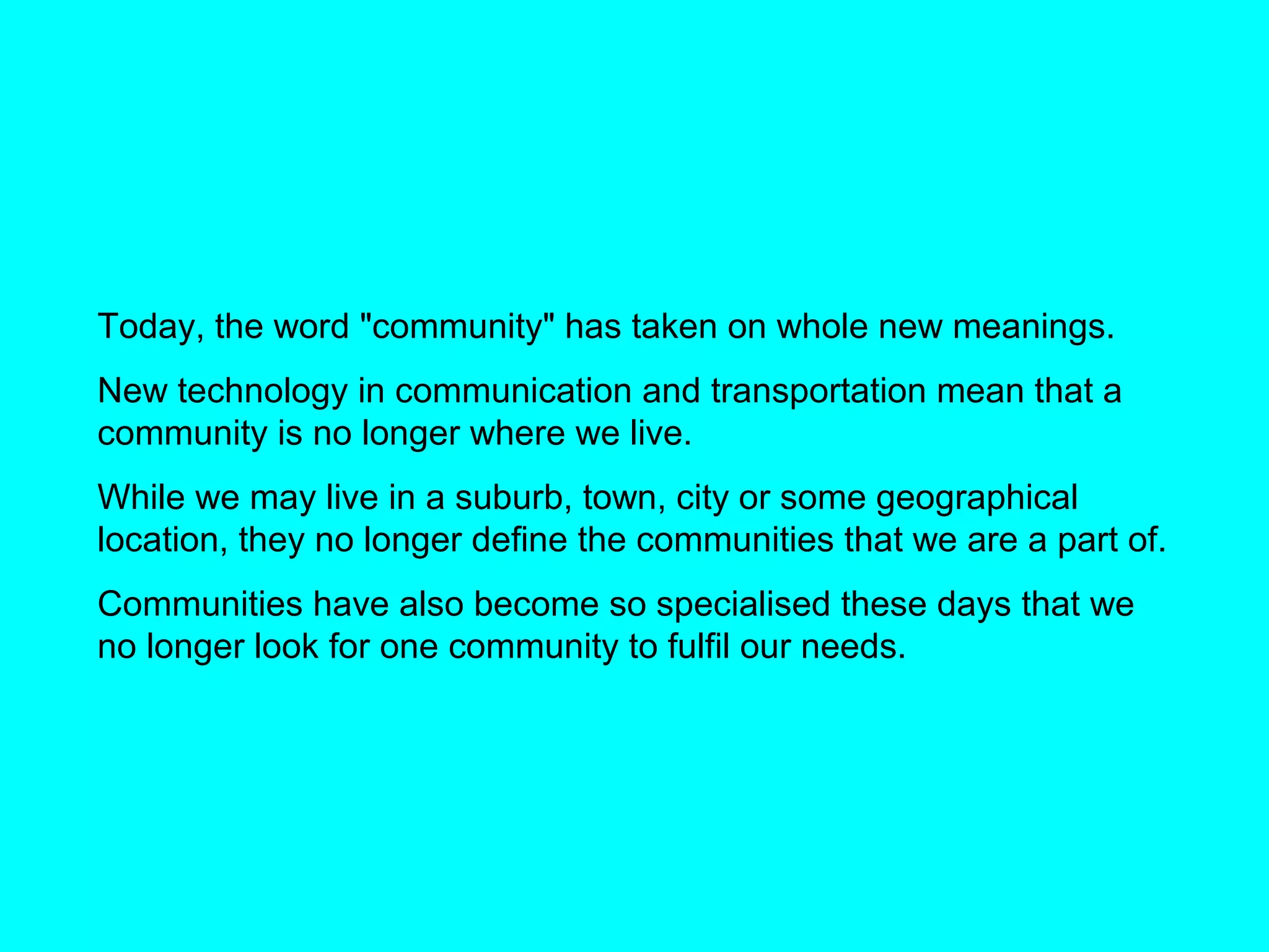 What is community | PPT