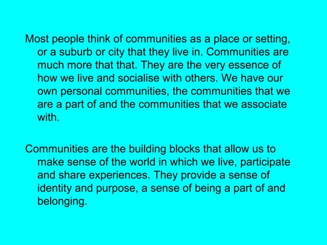 What is community | PPT