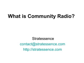 What Is Community Radio | PPT