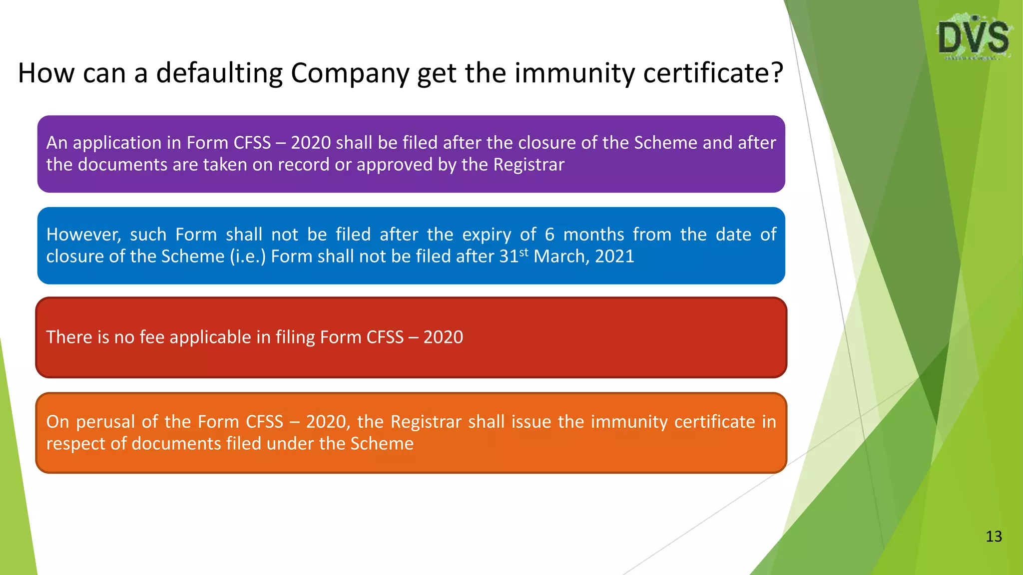 What are the salient features of CFSS, 2020 and LLP Settlement Scheme ...