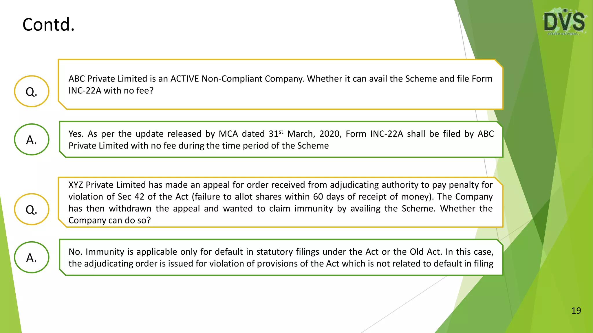 What are the salient features of CFSS, 2020 and LLP Settlement Scheme ...