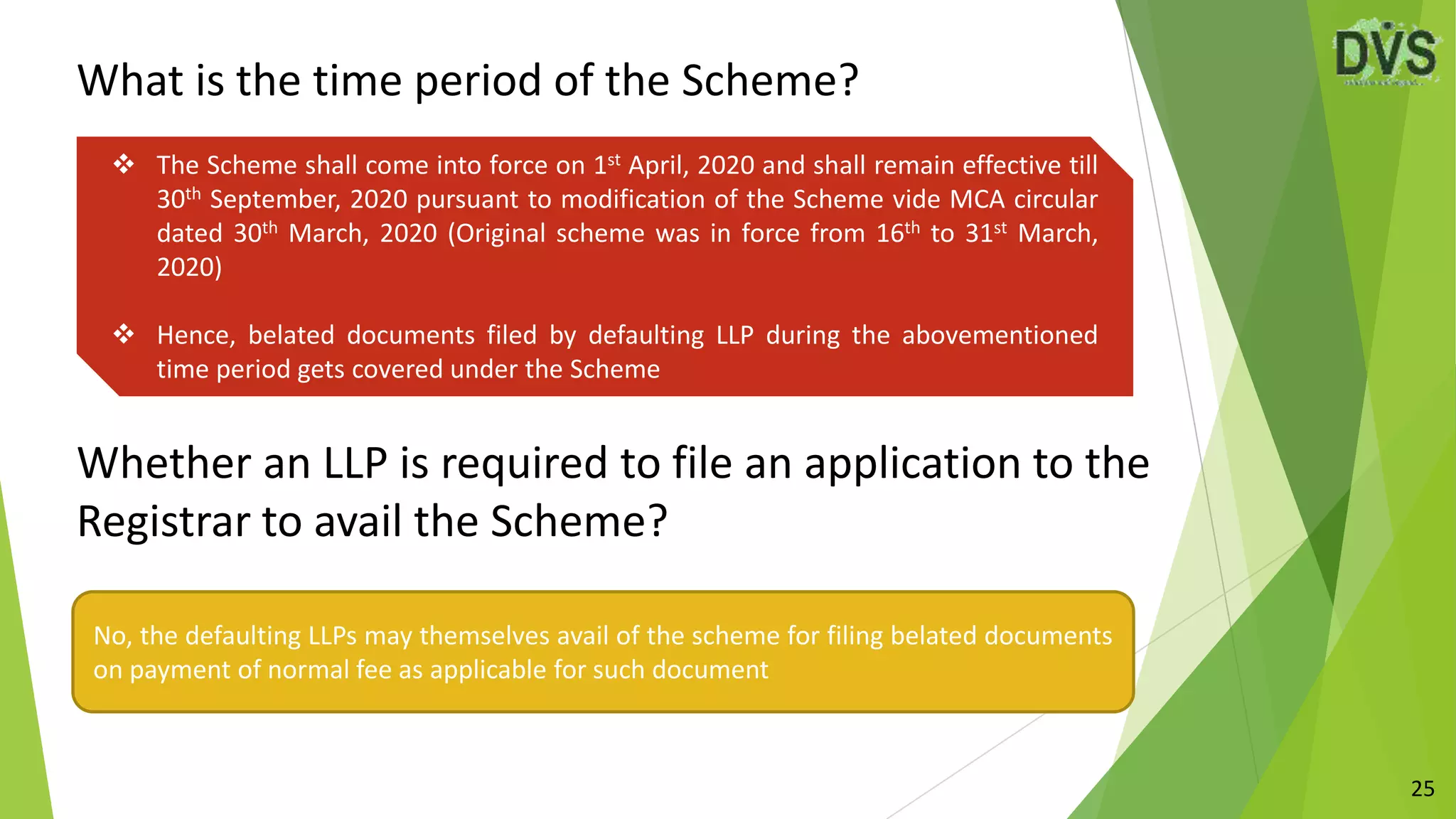 What are the salient features of CFSS, 2020 and LLP Settlement Scheme ...