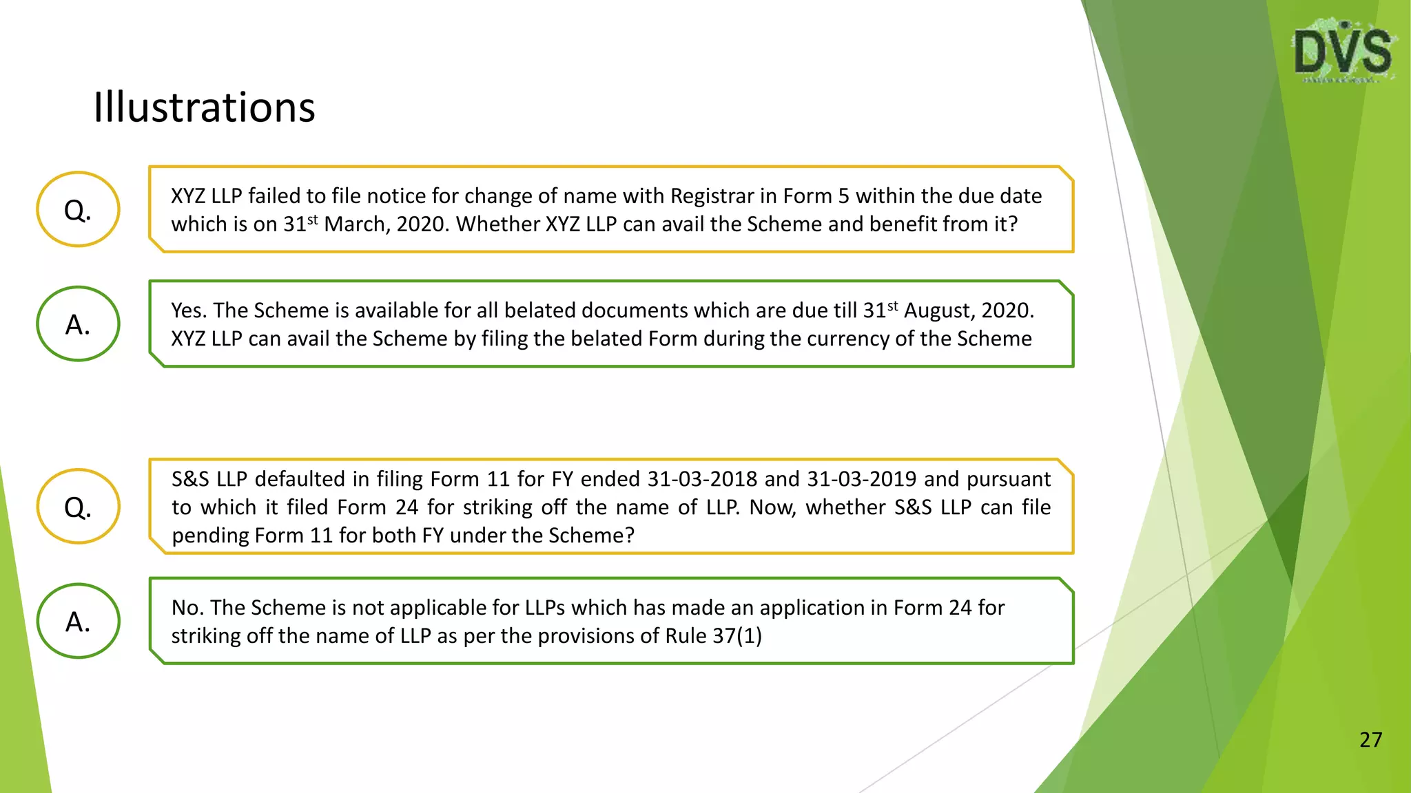 What are the salient features of CFSS, 2020 and LLP Settlement Scheme ...