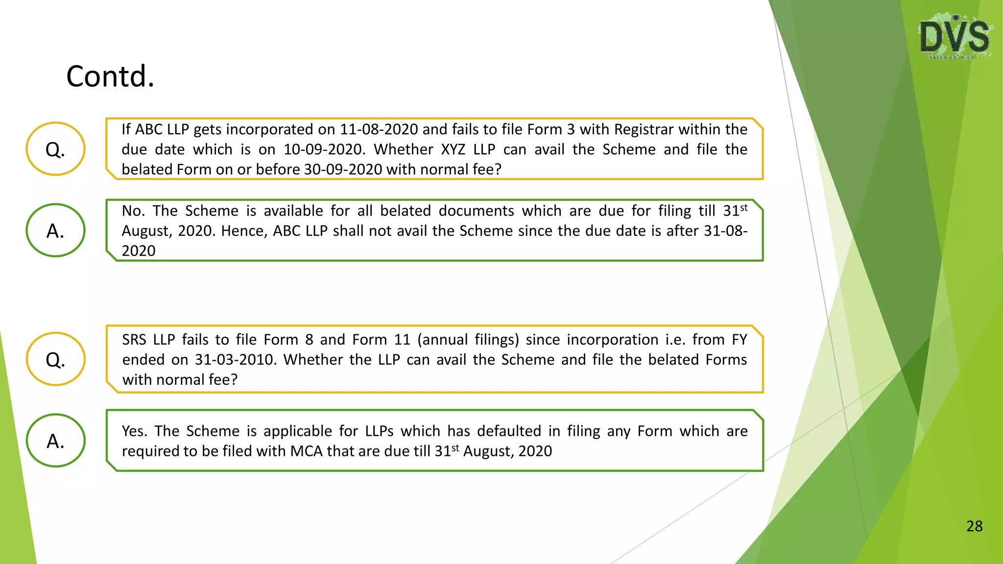 What are the salient features of CFSS, 2020 and LLP Settlement Scheme ...