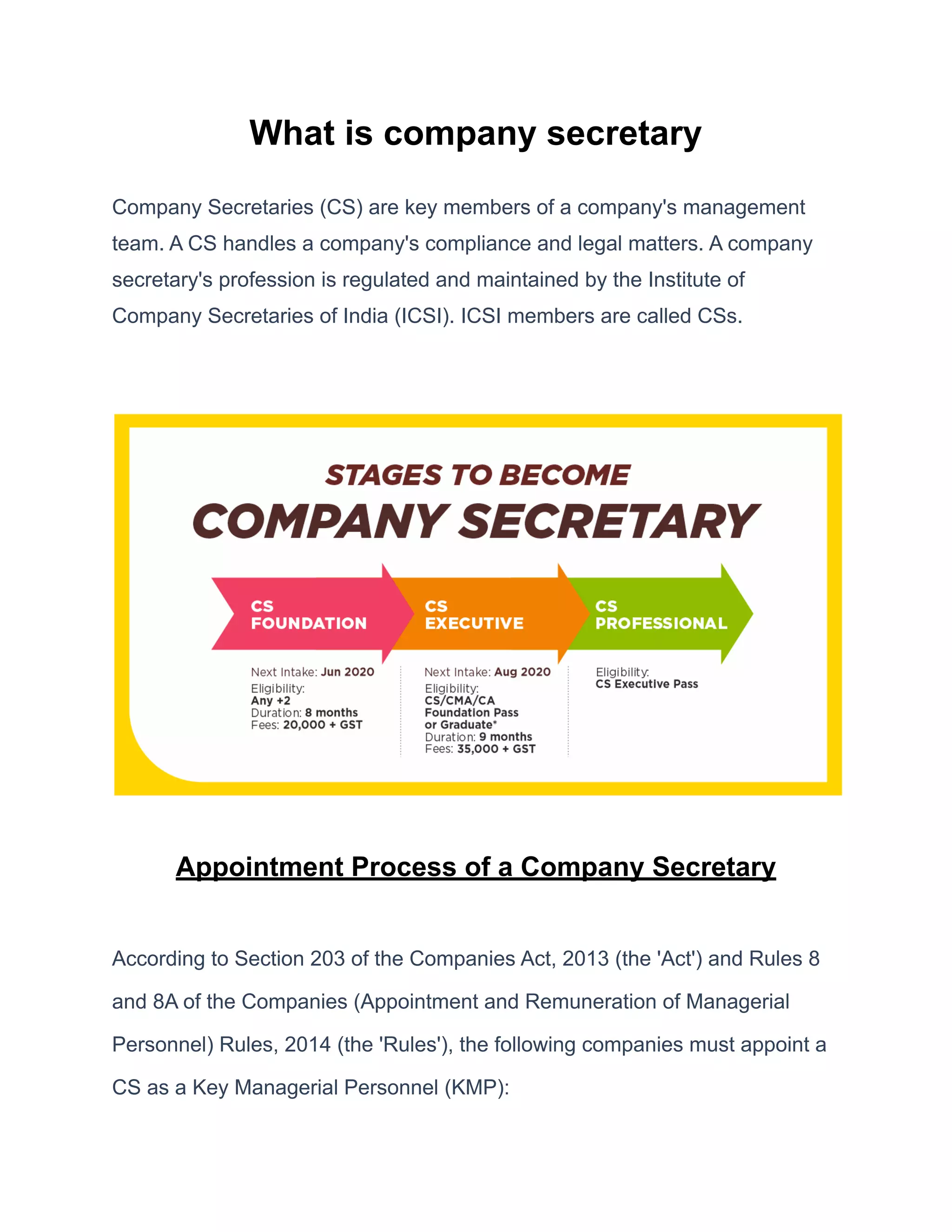 what is company secretary | PDF