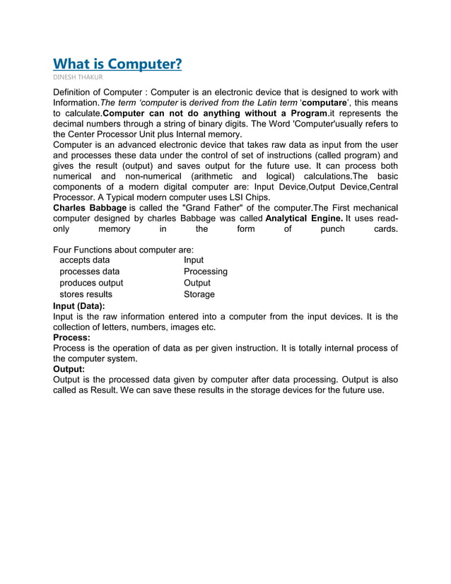 What is computer | PDF