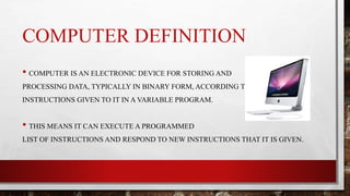 What is computer definition and Types of Computer | PPTX