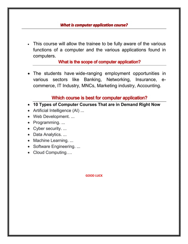 What is computer application course.docx