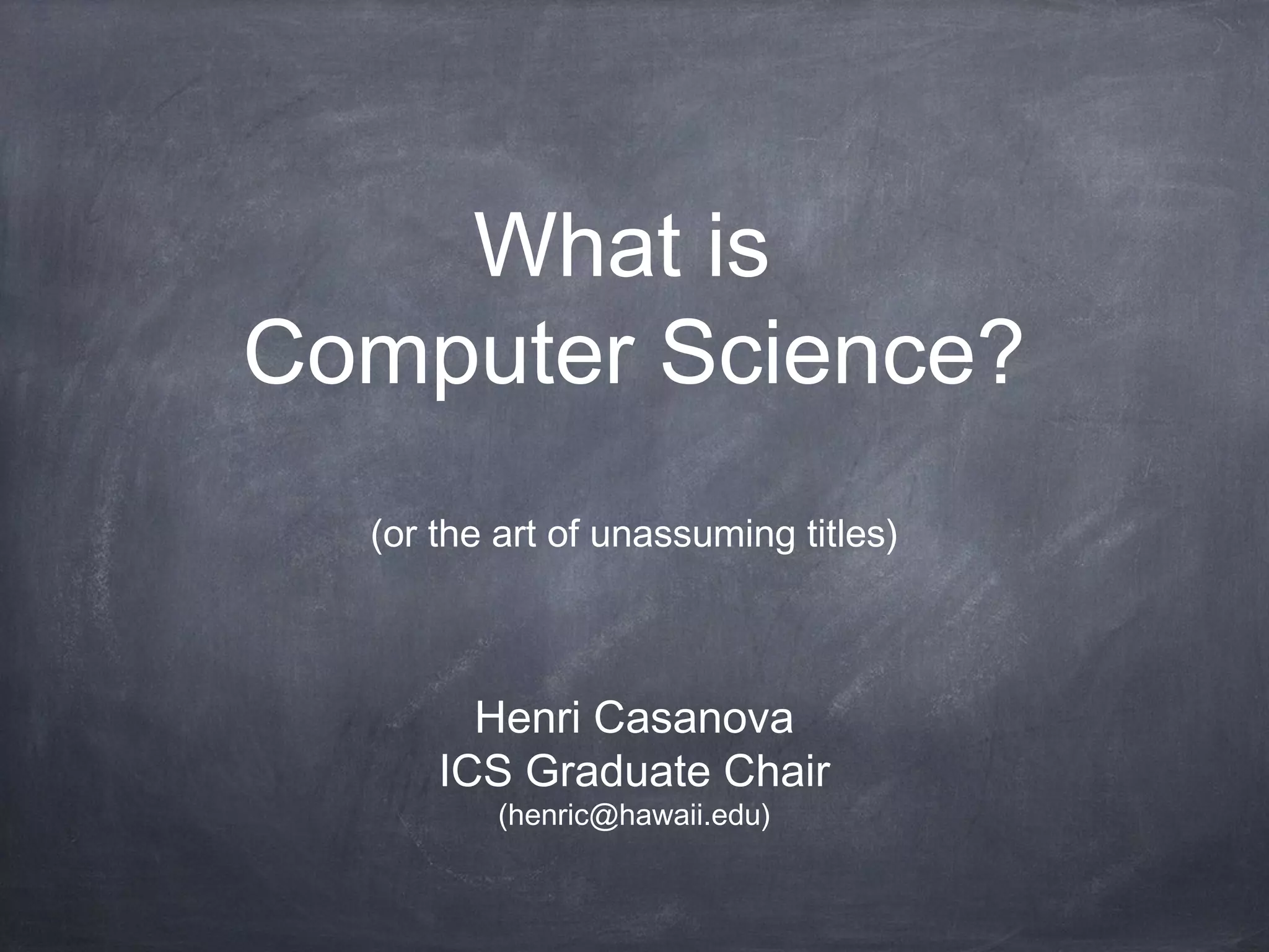 What is computer science | PPT