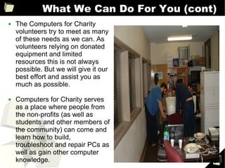 What is Computers for Charity? | PDF