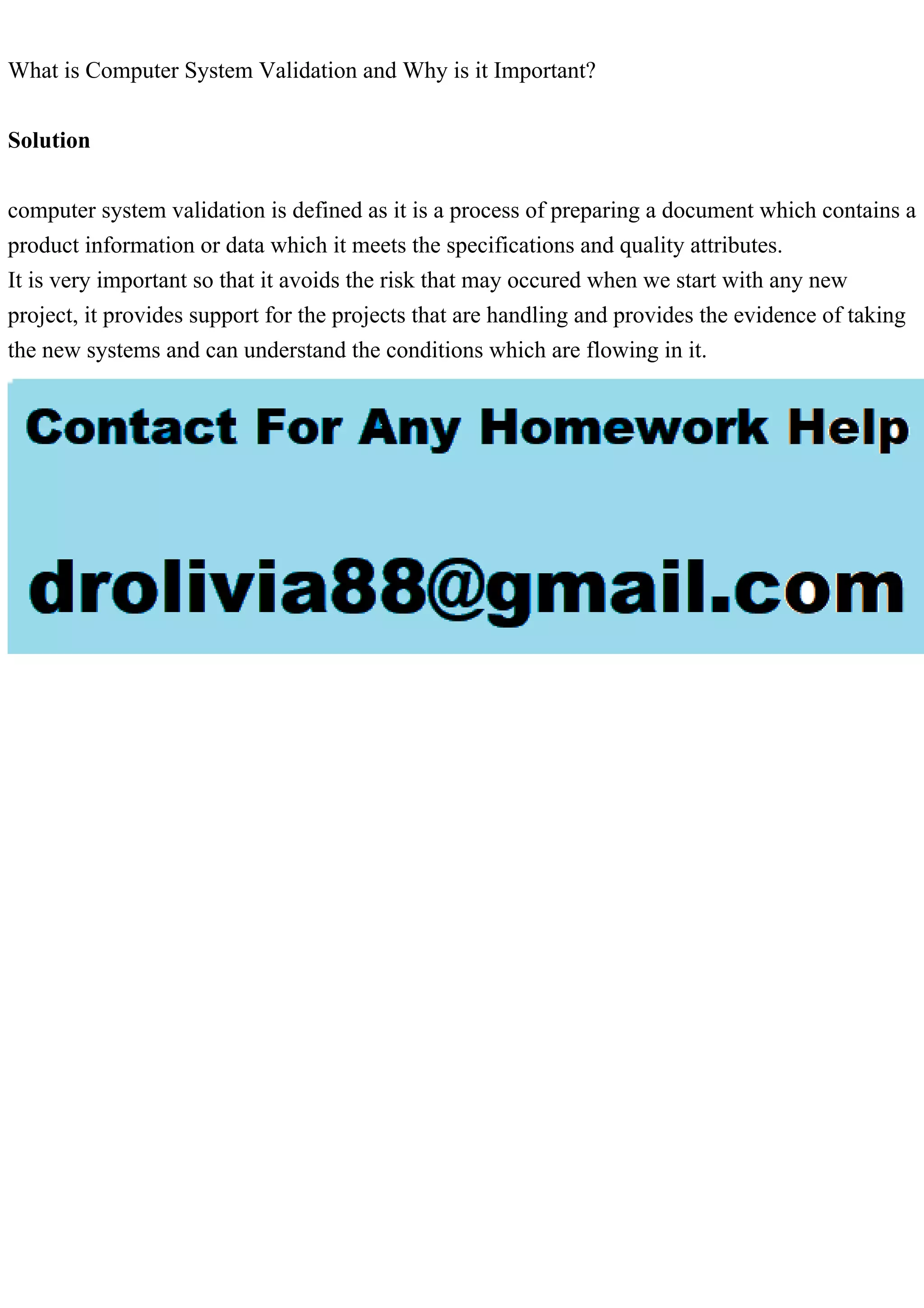 What is Computer System Validation and Why is it ImportantSolut.pdf