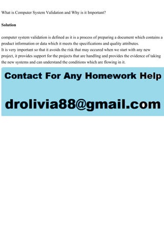 What is Computer System Validation and Why is it ImportantSolut.pdf