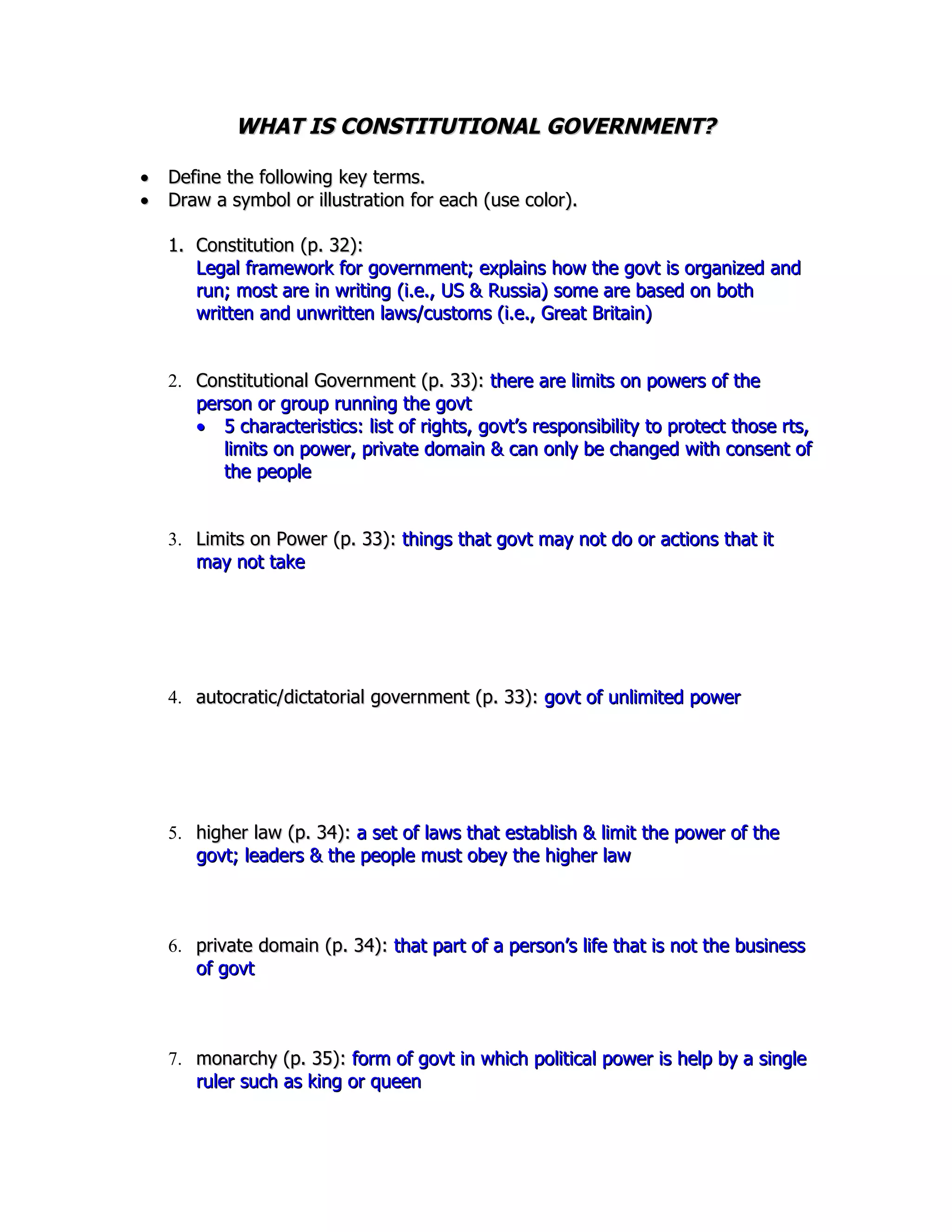 What Is Constitutional Governmenthandout | DOC