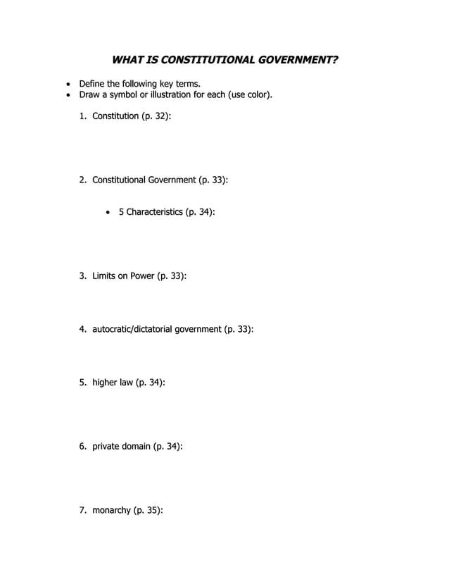 What Is Constitutional Governmenthandout | DOC
