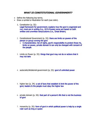 What Is Constitutional Governmenthandout | DOC