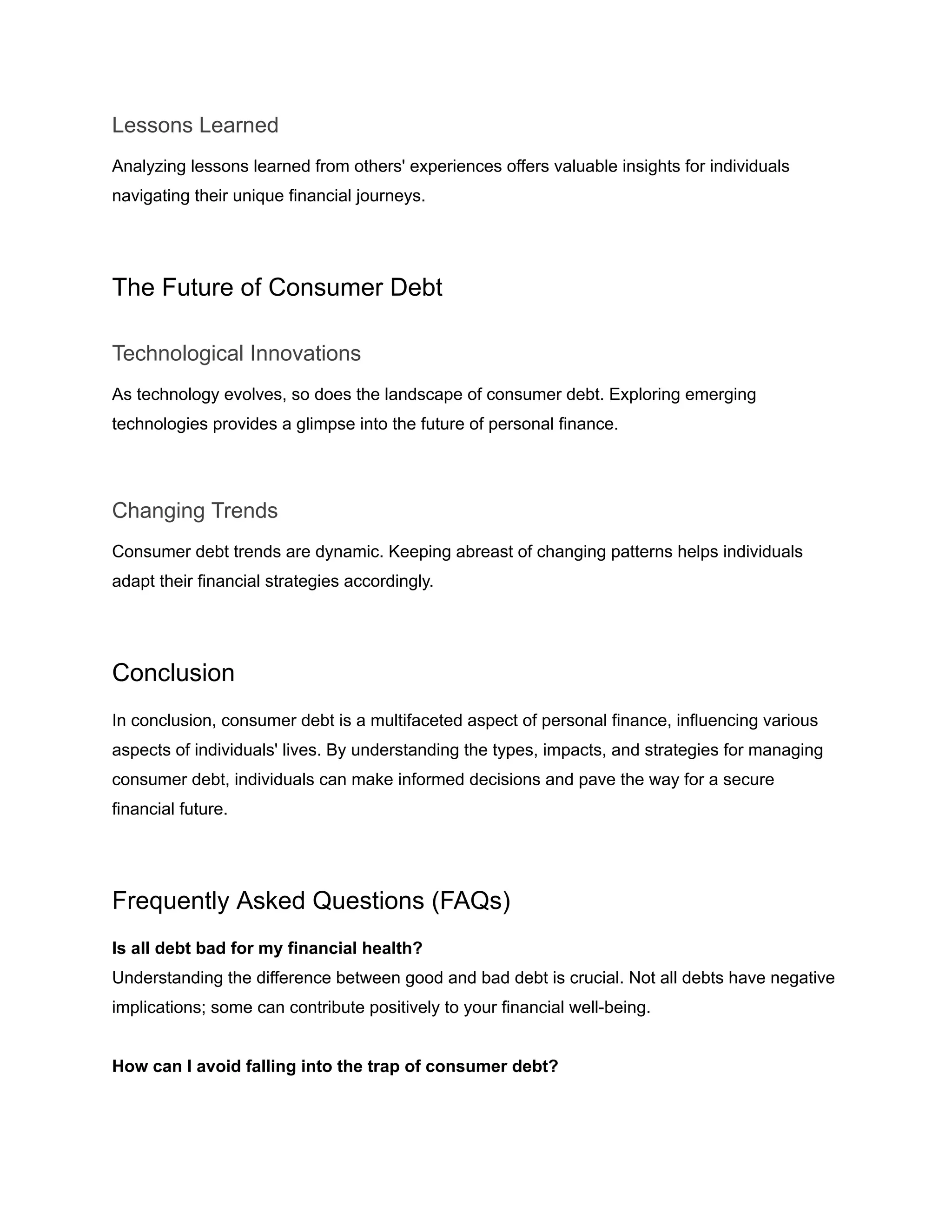 Demystifying Consumer Debt: Understanding the Financial Landscape | PDF
