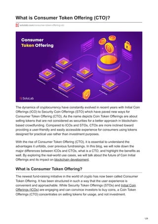 What is Consumer Token Offering CTO - SoluLab | PDF | Free Download
