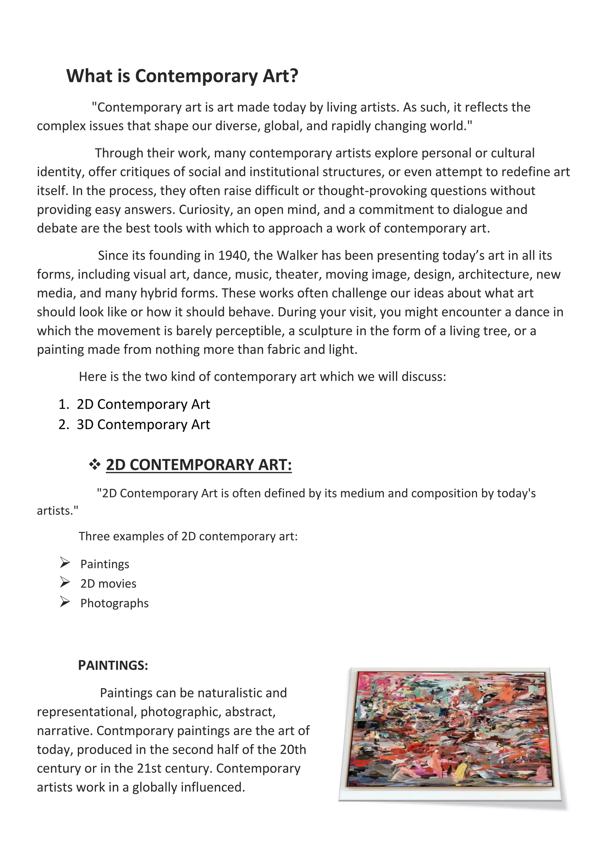 What is contemporary art | PDF