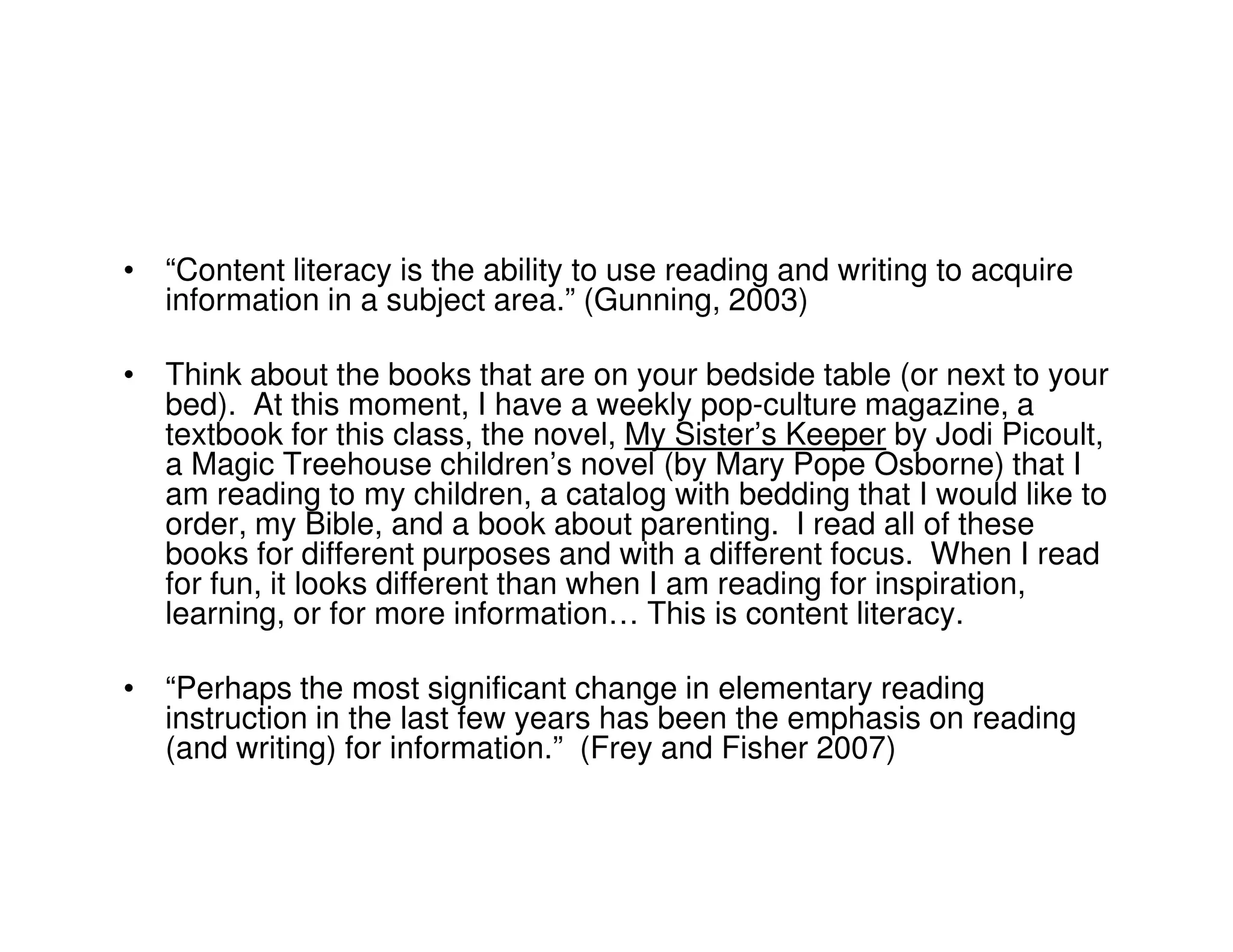 What is content area literacy? | PDF