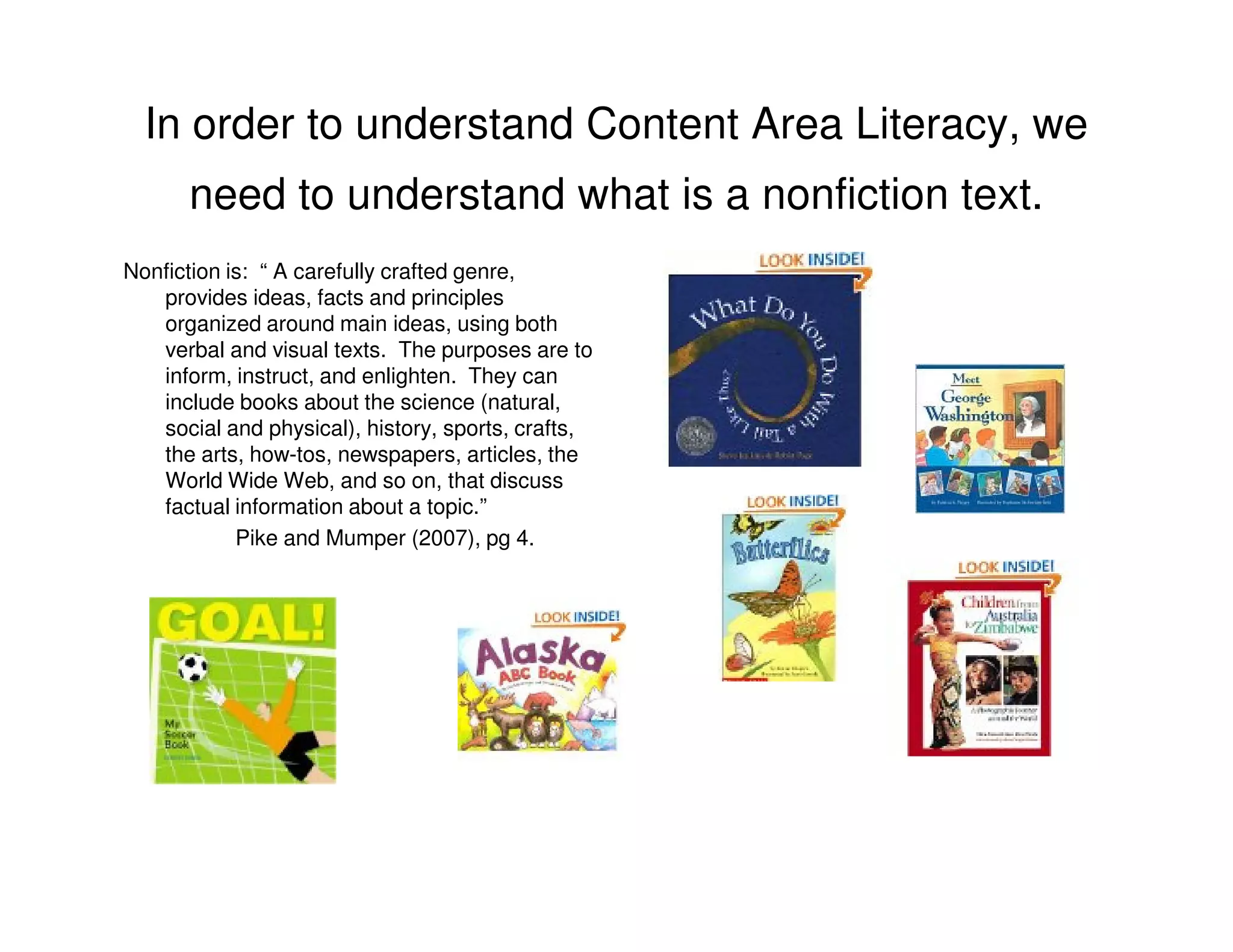What is content area literacy? | PDF