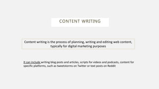 What is content writing? | PPT