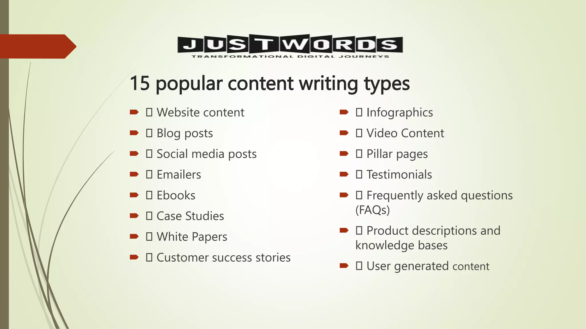 15 Content Writing Examples When to Use Each | PPT
