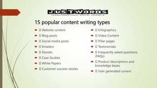 15 Content Writing Examples When to Use Each | PPT