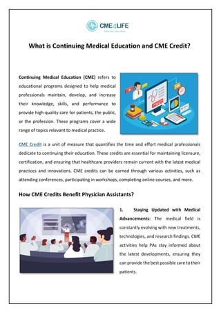 What is Continuing Medical Education and CME Credit | PDF