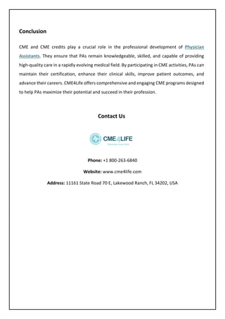 What is Continuing Medical Education and CME Credit | PDF