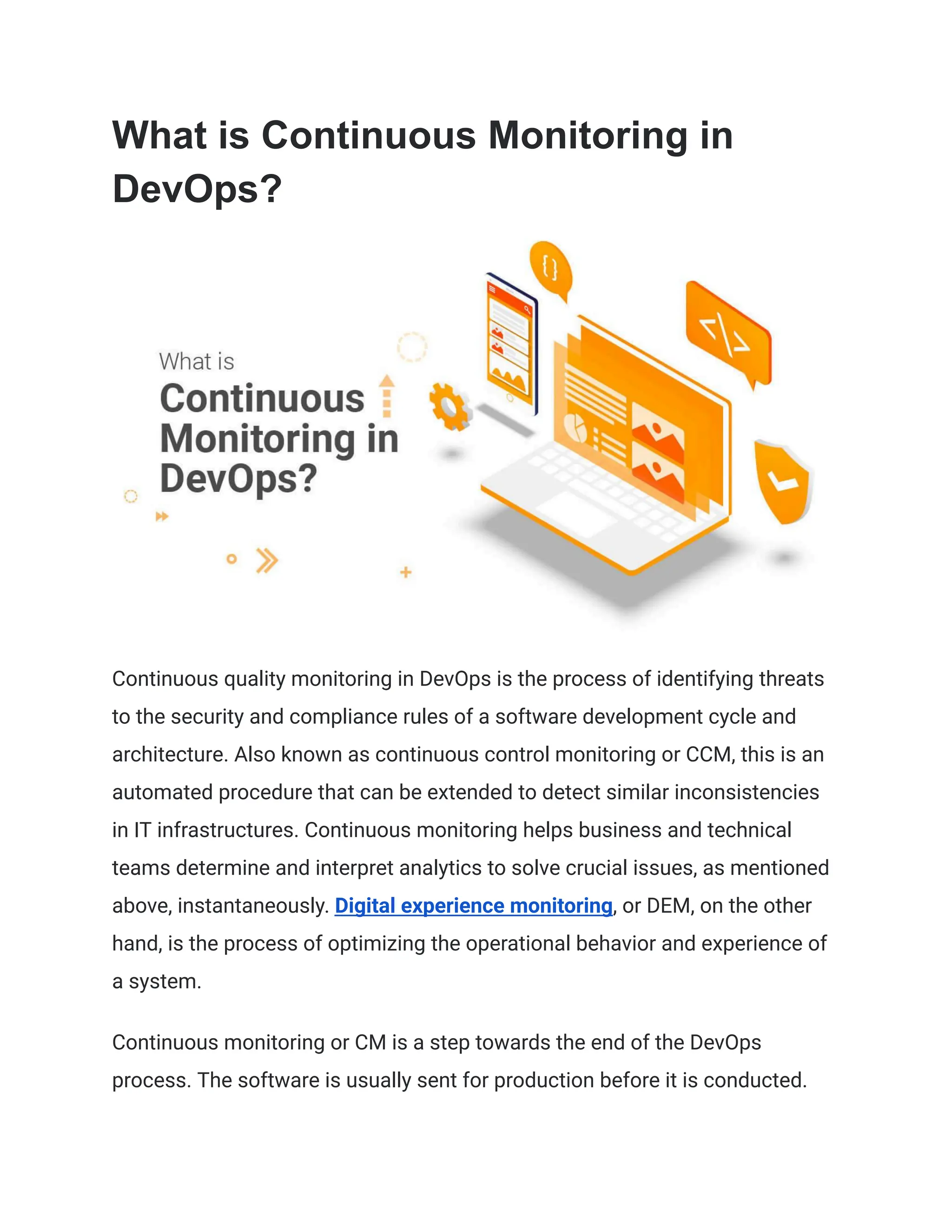 What is Continuous Monitoring in DevOps.pdf | Cloud Computing | Internet