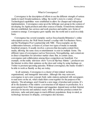 What is convergence? | DOCX | Technology & Computing