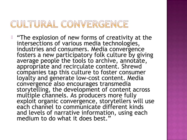 What is convergence culture | PPT