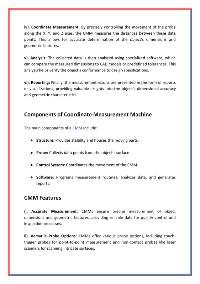 What is Coordinate Measuring Machine? CMM Types, Features, Functions ...