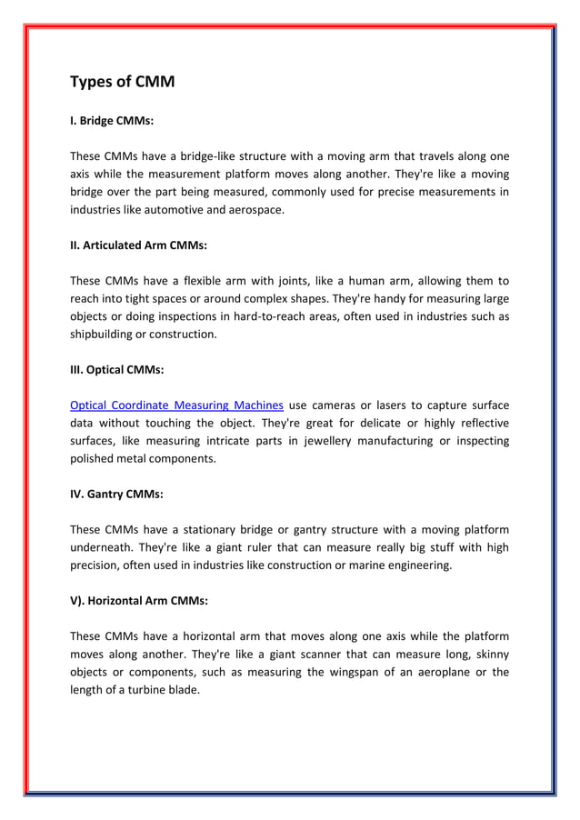 What is Coordinate Measuring Machine? CMM Types, Features, Functions ...