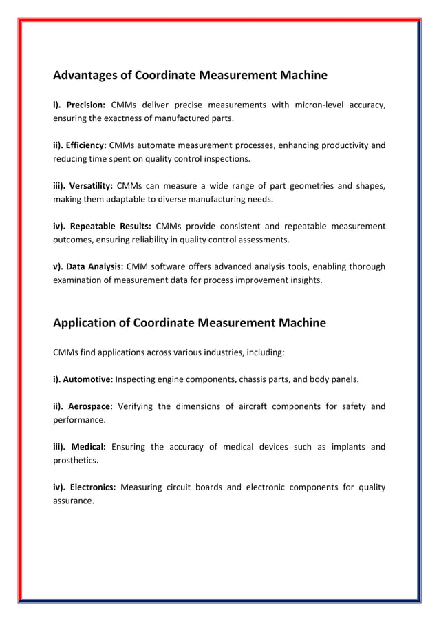What is Coordinate Measuring Machine? CMM Types, Features, Functions ...