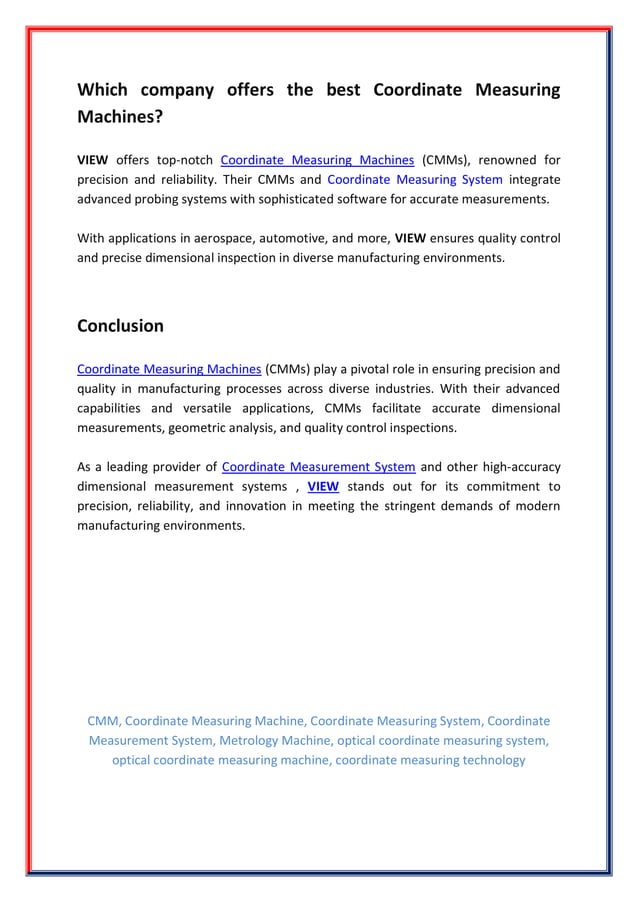 What is Coordinate Measuring Machine? CMM Types, Features, Functions ...