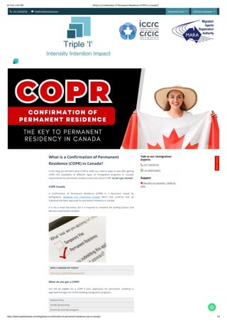 What is Copr Canada | PDF | Government Support and Welfare | Financial ...