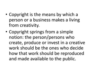 What is copyright, its definition, meaning | PPT