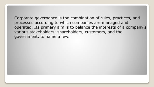 What Is Corporate Governance? | PPT