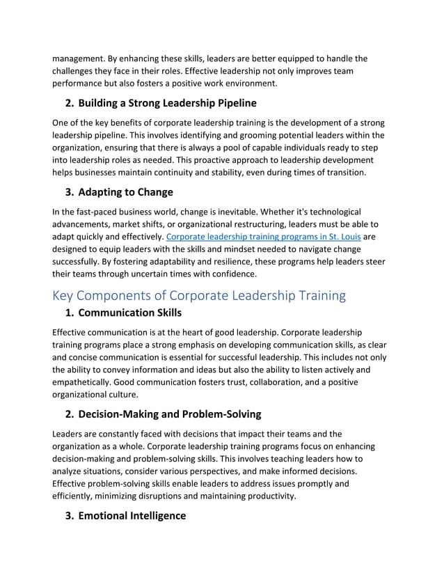 What Is Corporate Leadership Training.... | PDF