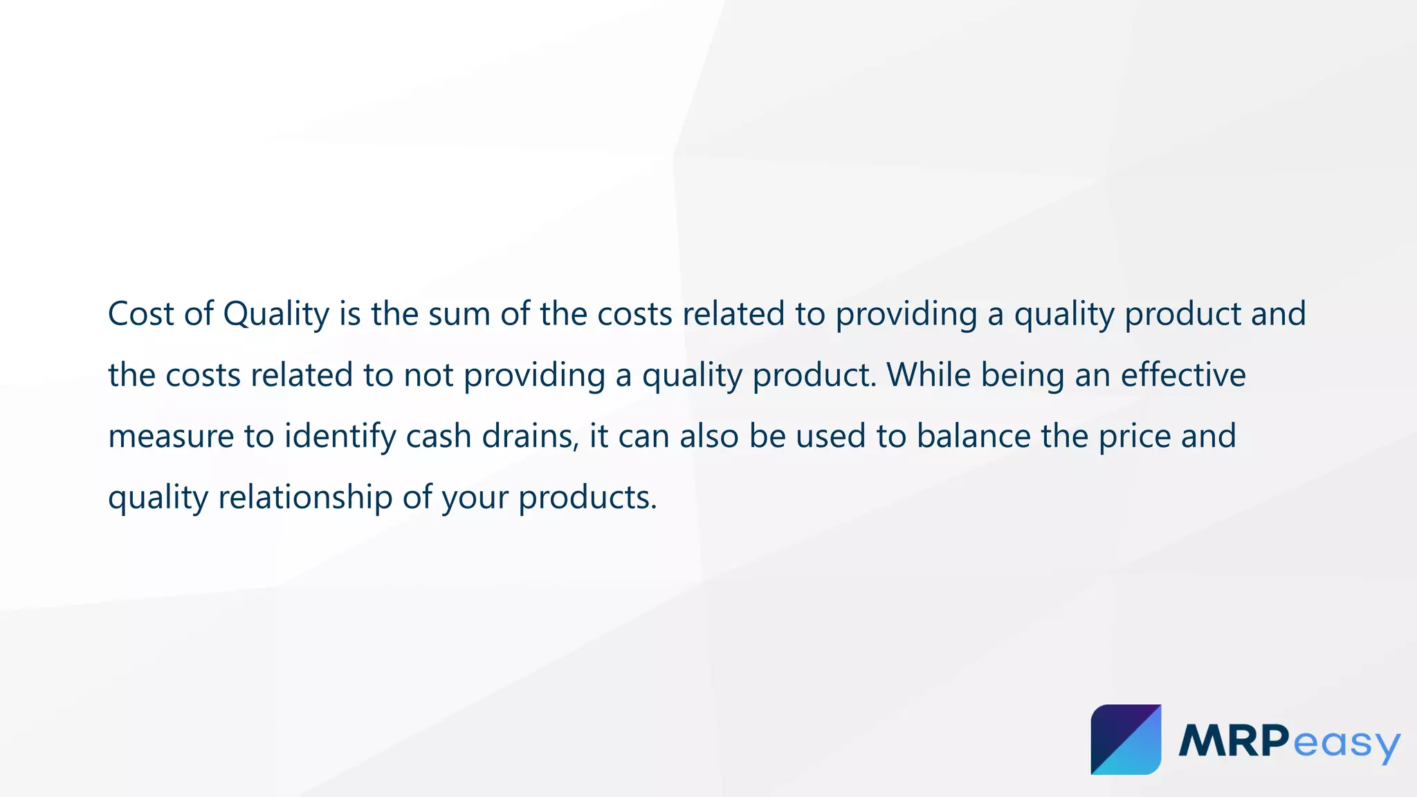What is cost of quality and how to calculate it | PDF
