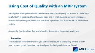 What is cost of quality and how to calculate it | PDF