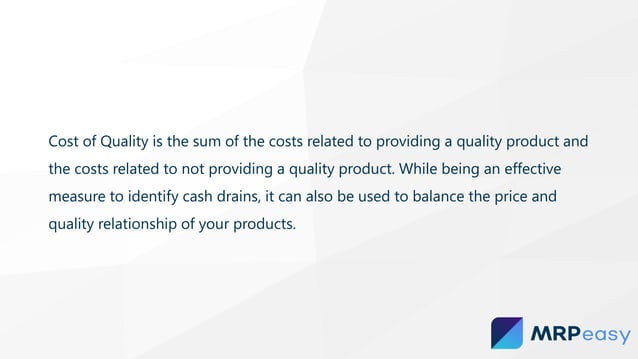 What is cost of quality and how to calculate it | PPT